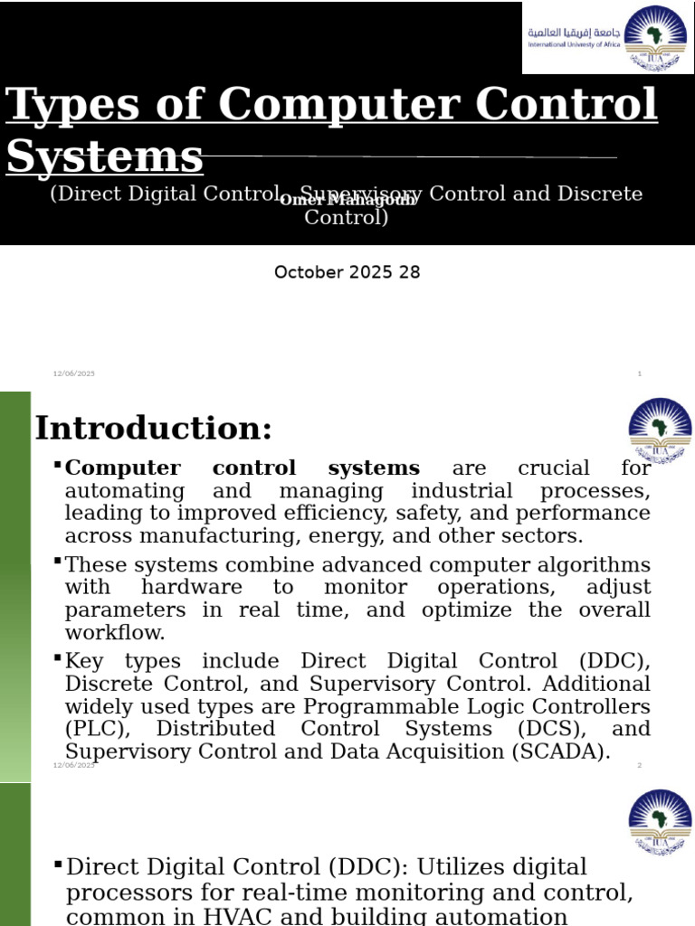 Types of Computer Control Systems | PDF | Automation | Reliability ...
