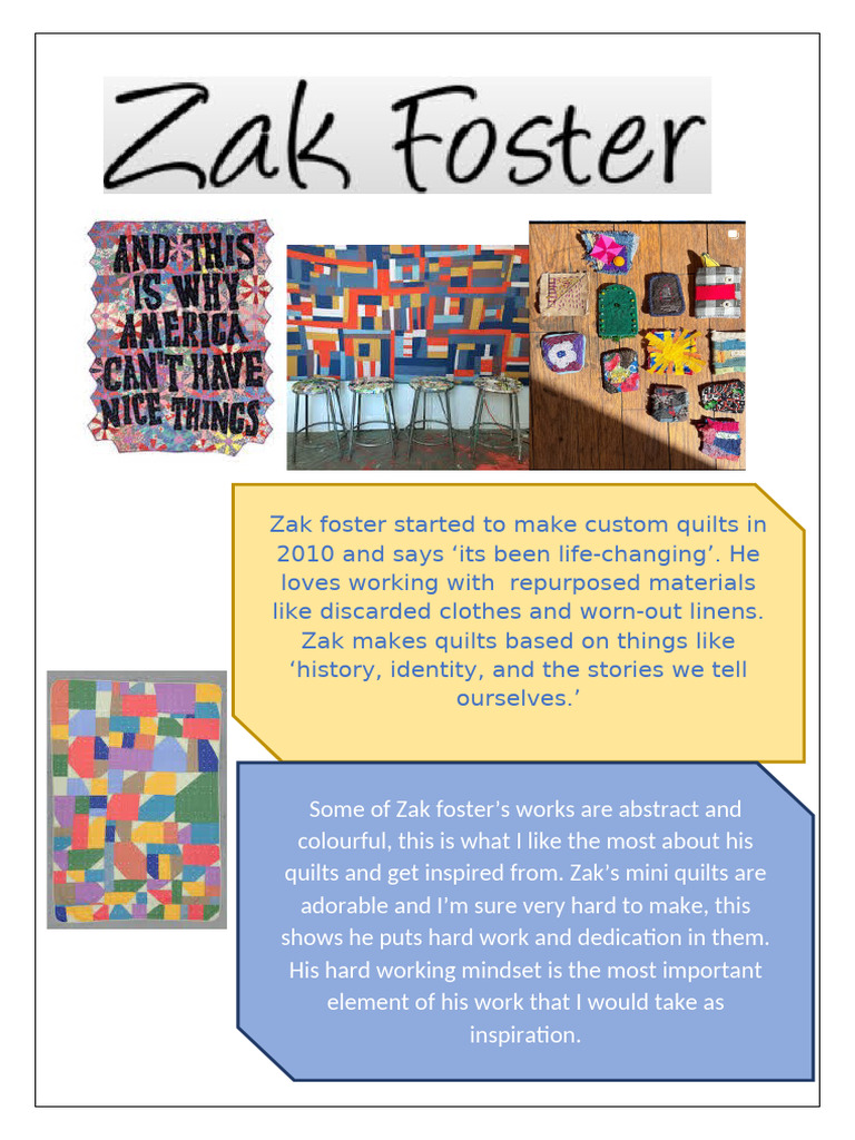 Custom Quilts by Zak Foster: Art & Inspiration | PDF