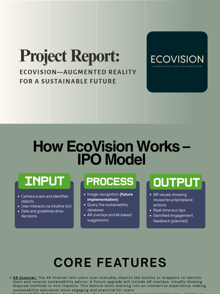 Project Report EcoVision - Augmented Reality For A Sustainable Future ...