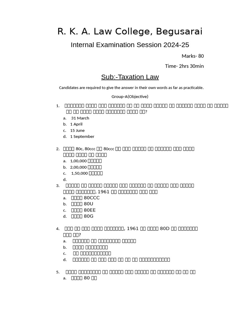 Taxation Law Question | PDF