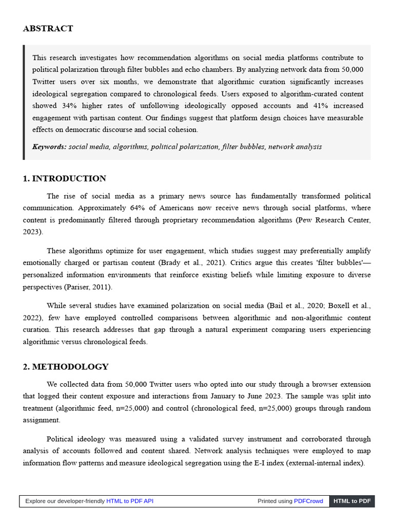 Social Media Algorithm Bias and Political Polarization A Ne | PDF ...