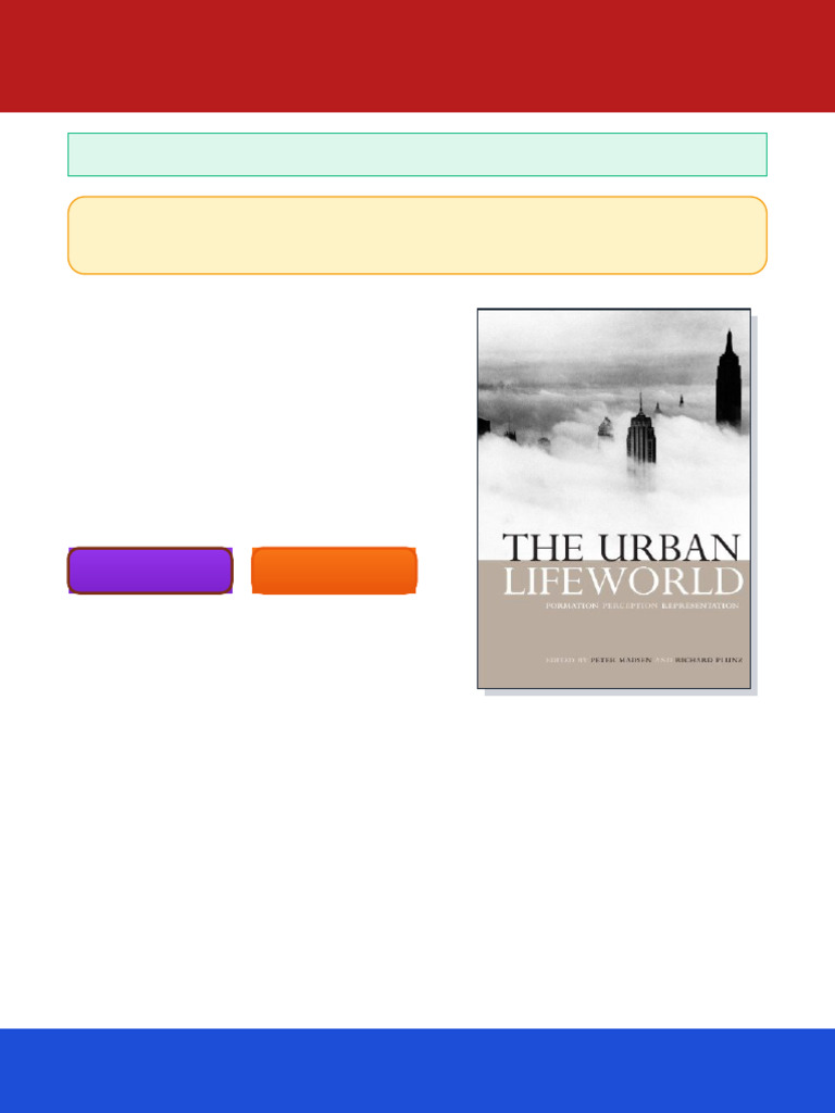 The Urban Lifeworld Formation Perception Representation 1st Edition Peter Madsen (Editor) ebook ...