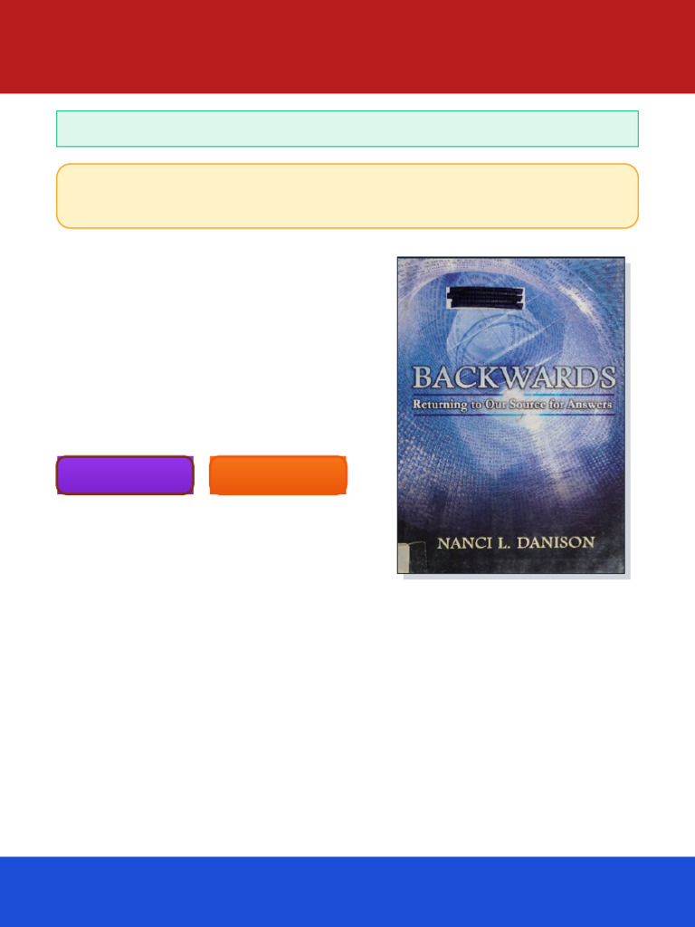 Backwards Returning to Our Source for Answers 1st Edition Nanci L ...