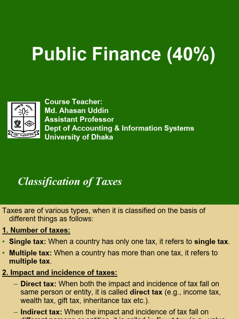 2. Public Finance Lecture-Part 2[1] | PDF | Taxes | Elasticity (Economics)