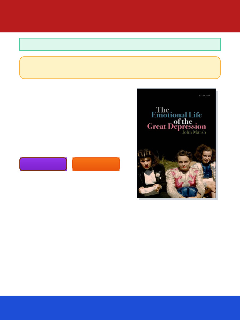 The Emotional Life of the Great Depression John Marsh ebook unlimited ...