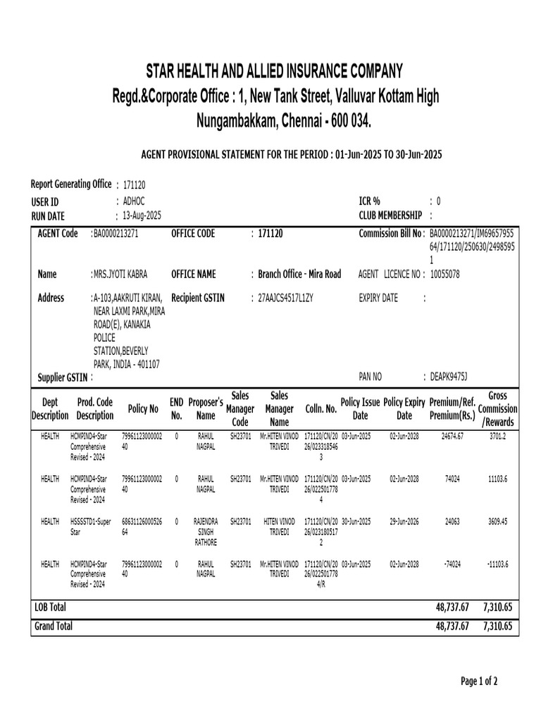 Commission Statement_BA0000213271 06-2025-1st Week | PDF