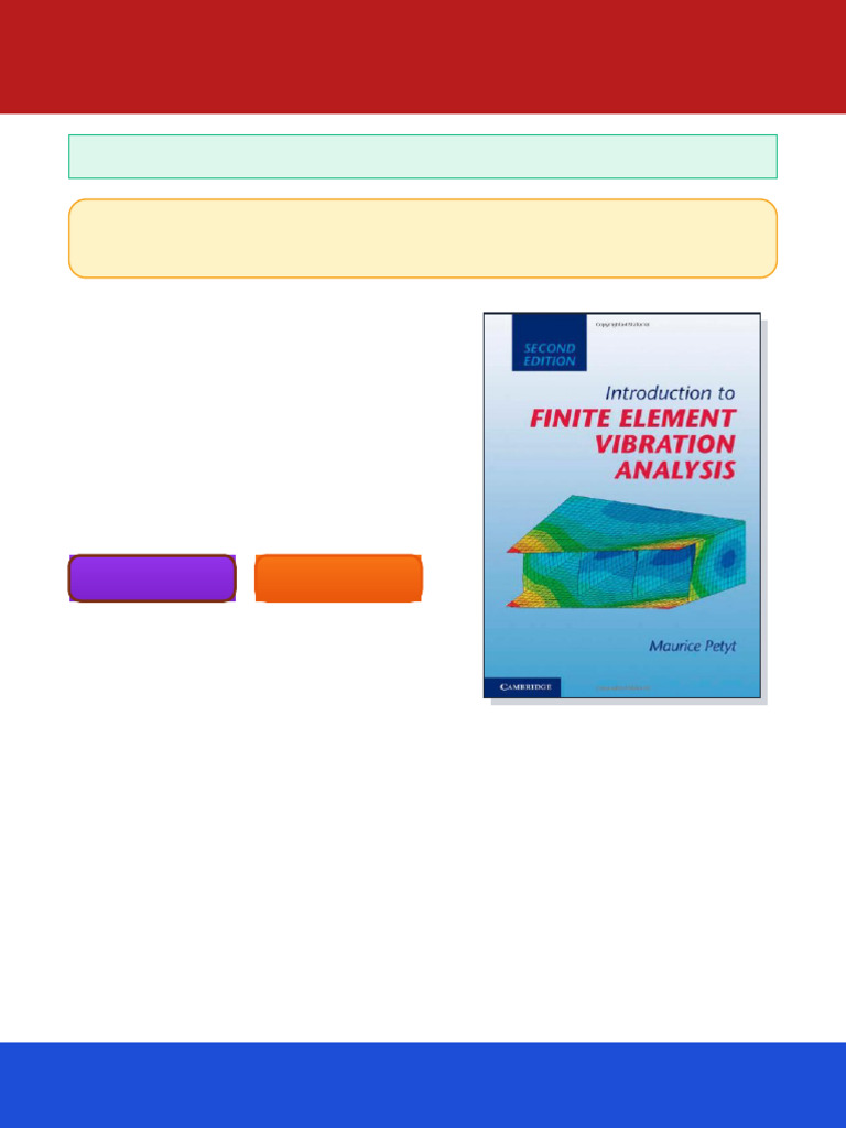 Introduction to Finite Element Vibration Analysis Maurice Petyt ebook ...