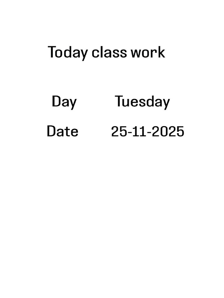 Class Nursary. Today Work | PDF