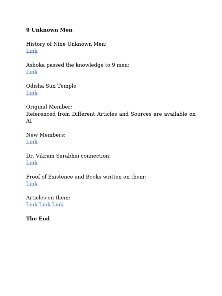 9 Unknown Men | PDF