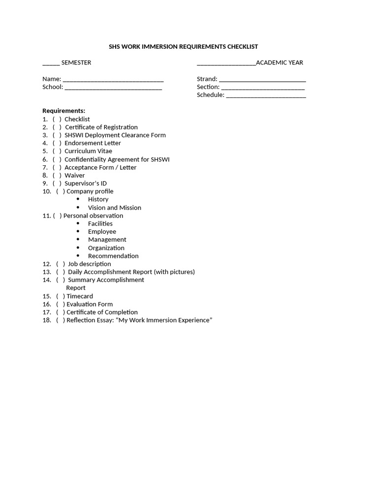 Guidelines On The Conduct of f2f Onsite Shs Work Immersion Sy 2022 To 2023 1 | PDF