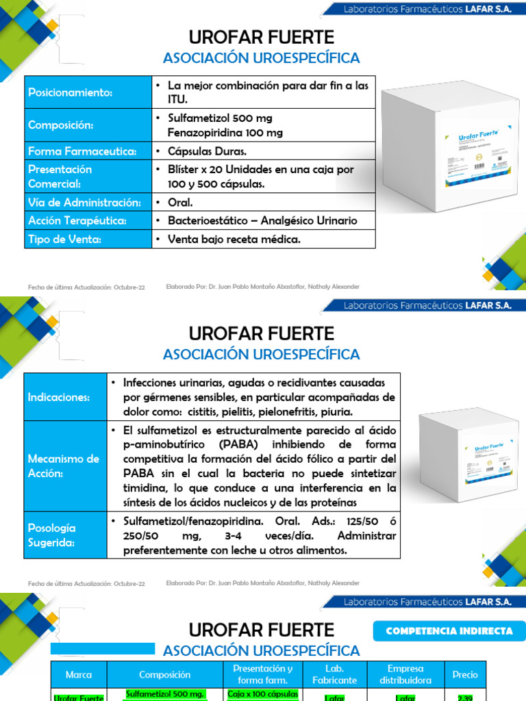 Urofar Fuerte: Tratamiento Efectivo ITU | PDF | Medicina CLINICA | Drogas