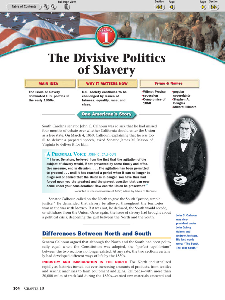 The Divisive Politics of Slavery | PDF | Southern United States ...