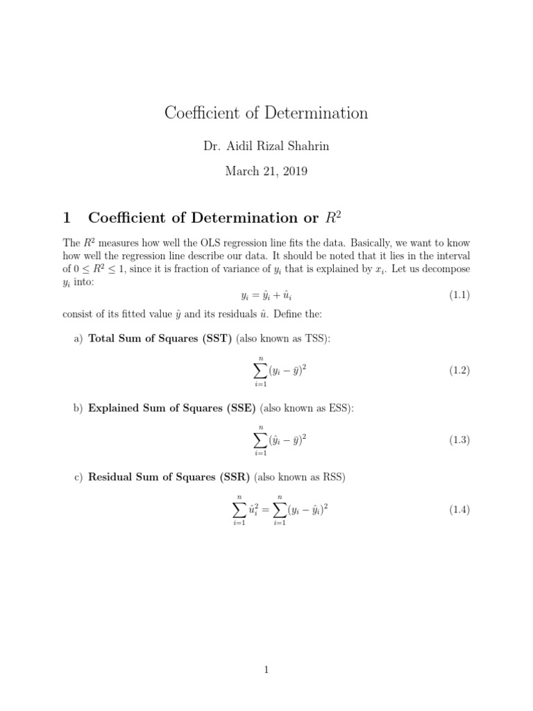 Coefficient of Determination | PDF | Coefficient Of Determination | Linear Regression