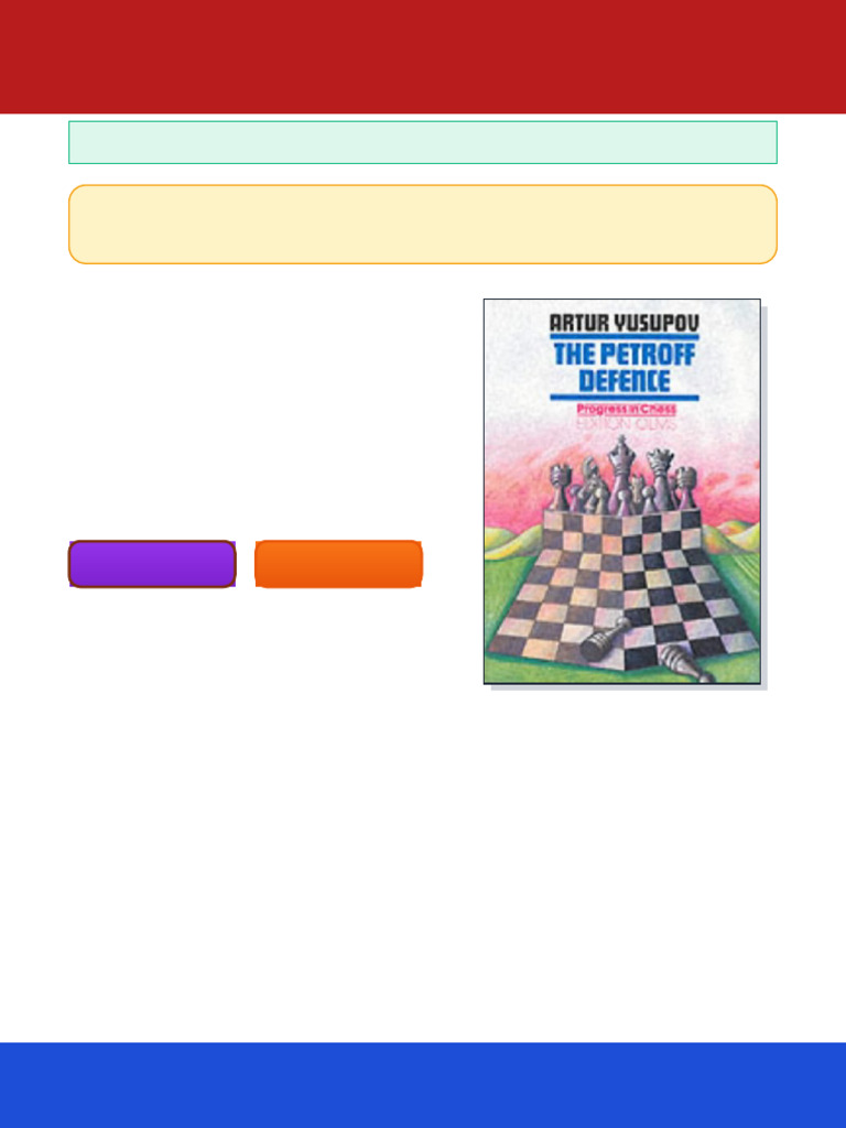 The Petroff Defence Artur Yusupov Ebook Fast Download | PDF | Zoology