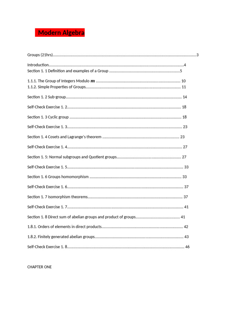 Modern Algebra-WPS Office | PDF | Group (Mathematics) | Algebra
