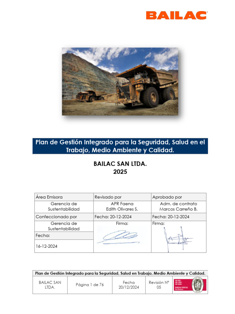 Plan de gestion homologado con anglo | PDF | Liderazgo | Riesgo