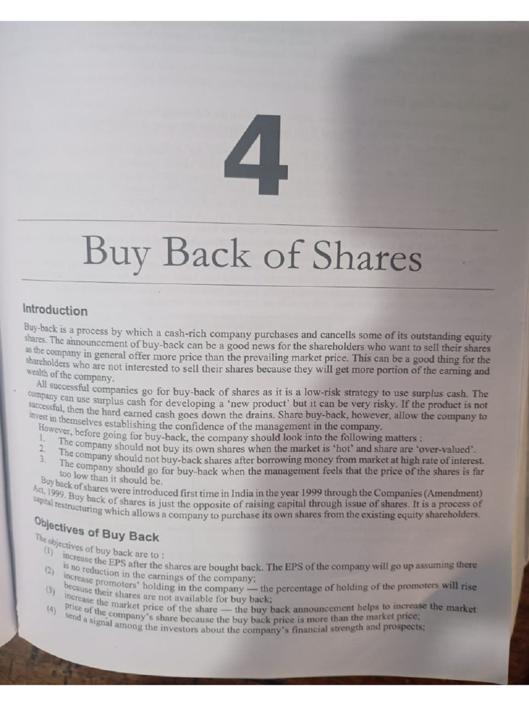 buy back shares | PDF