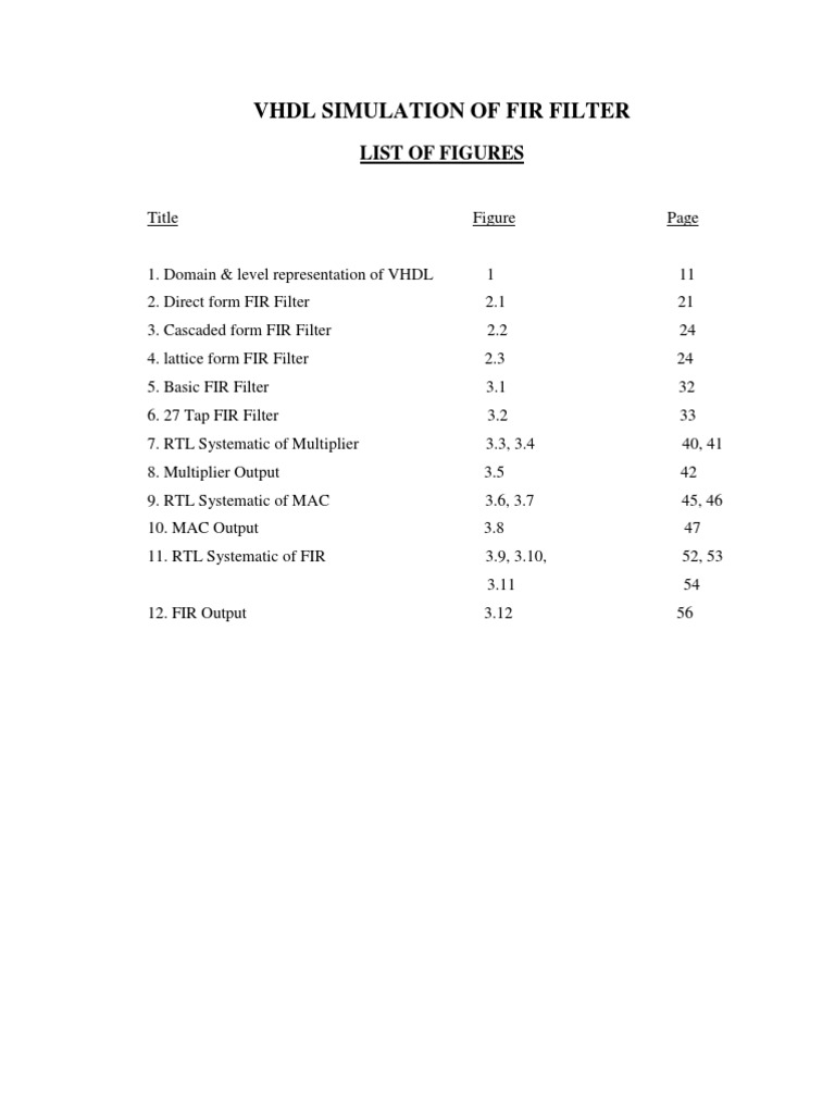 VHDL Simulation of Fir Filter | PDF | Vhdl | Field Programmable Gate Array