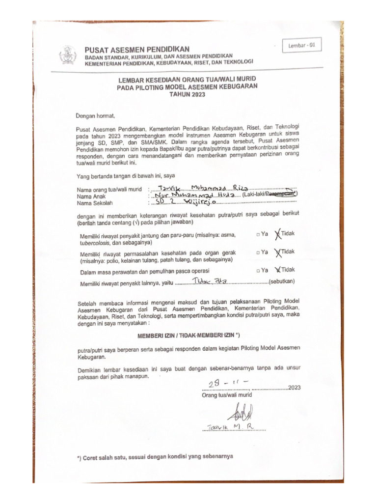 Lembar - 01 Nur Muhammad Huda | PDF