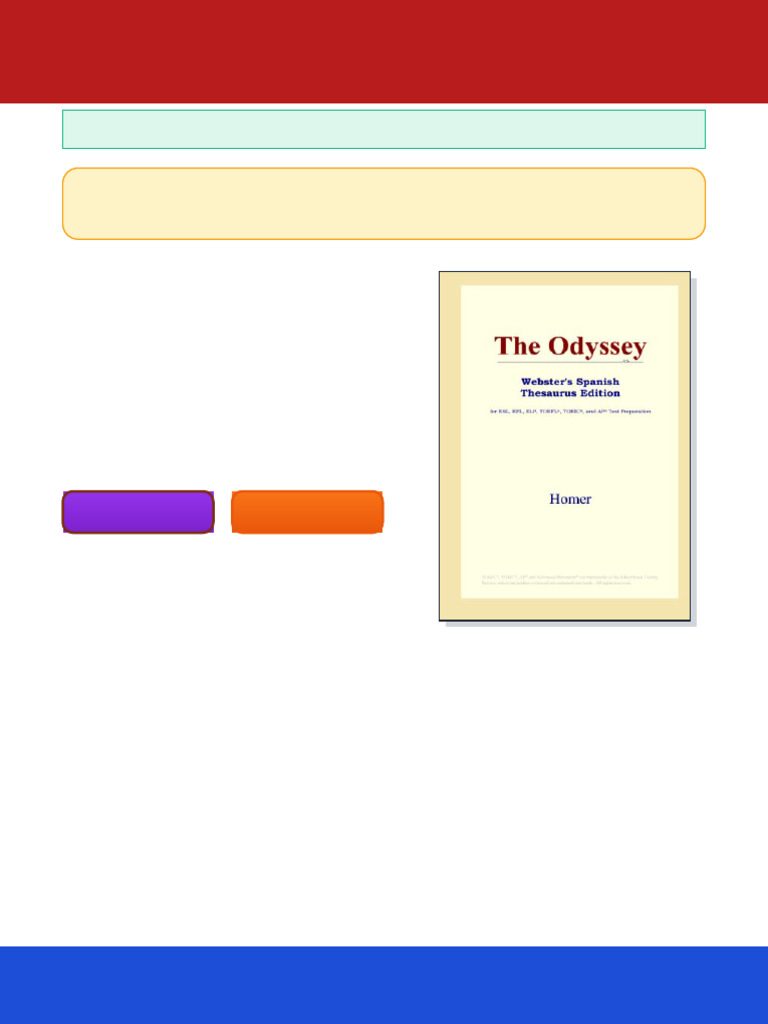 The Odyssey Webster s Spanish Thesaurus Edition Homer ebook ...