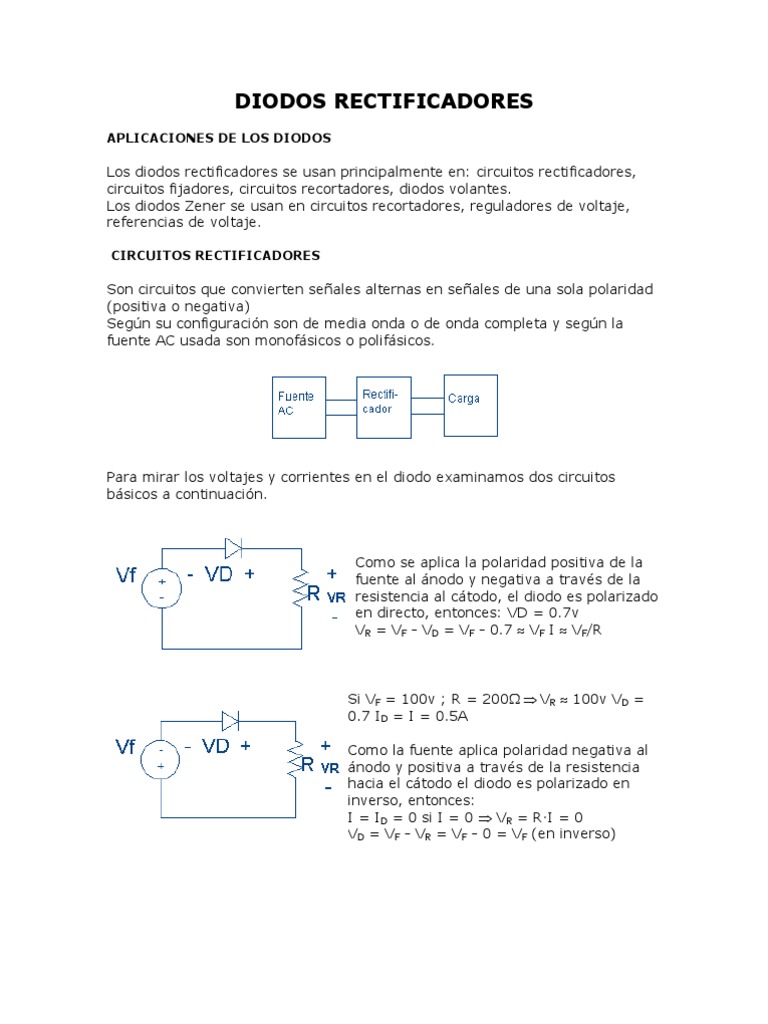 Diodos Rectificadores | PDF | Rectificador | Diodo