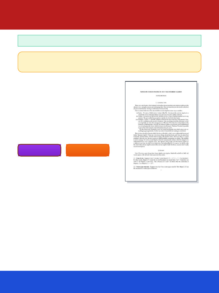 Notes On Tensor Products and The Exterior Algebra Patrick Brosnan Ebook ...