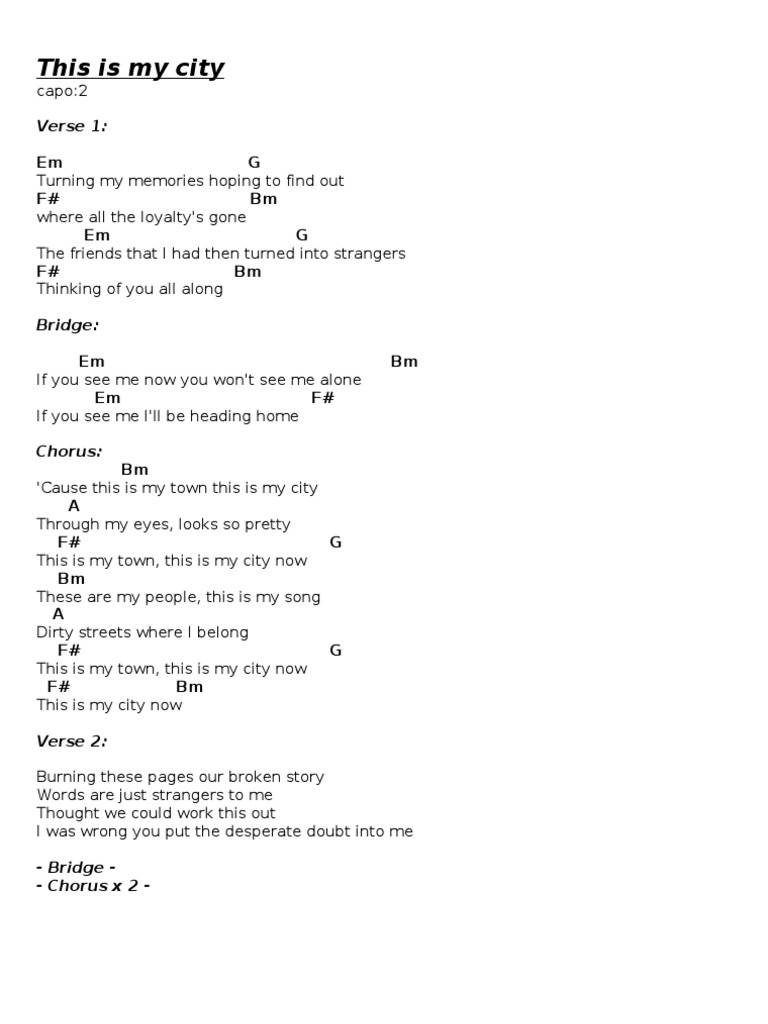 This Is My City | PDF | Vocal Music | Musical Forms