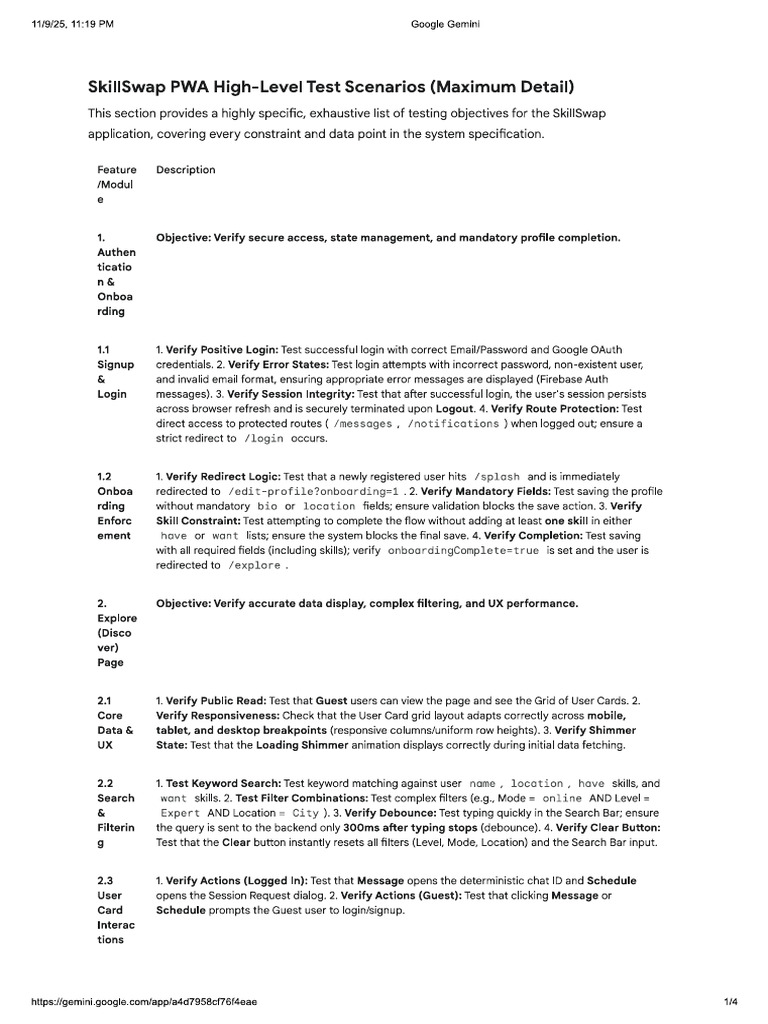 Test Scenarios | PDF