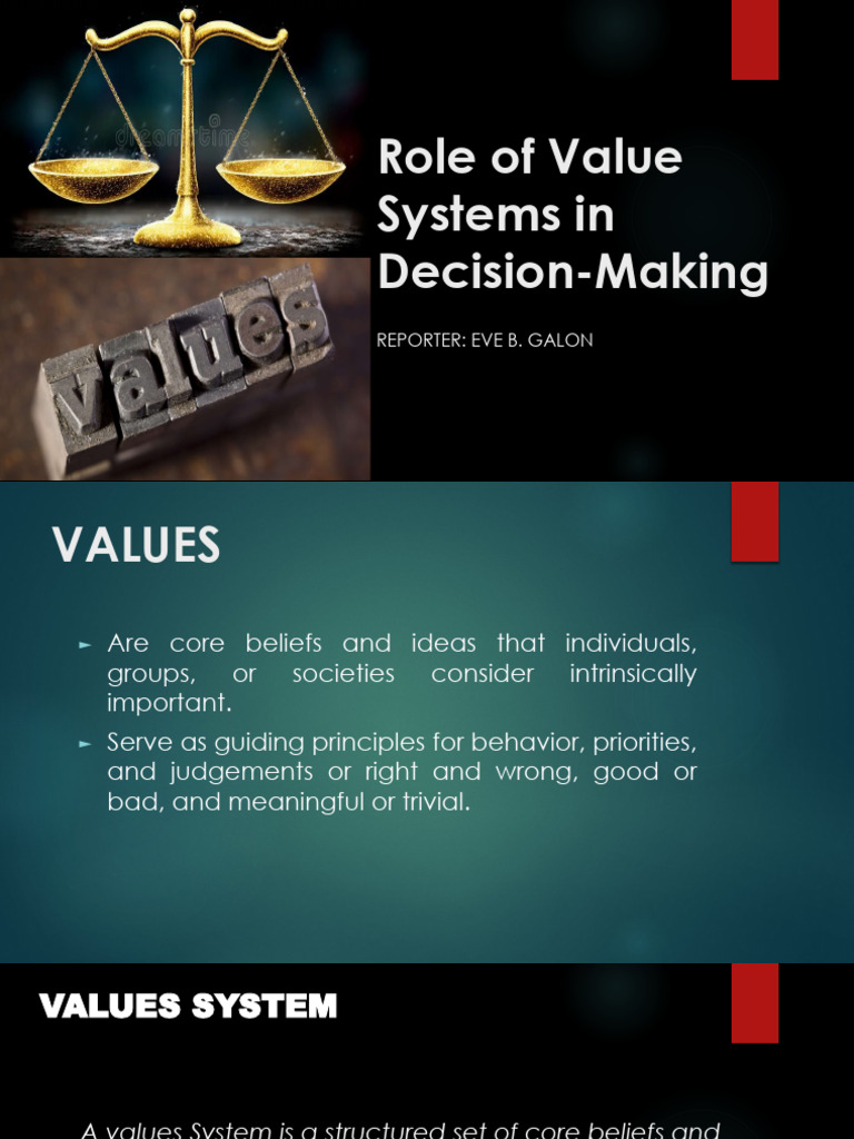 Role of Value Systems in Decision-Making.Eve.pptx | PDF