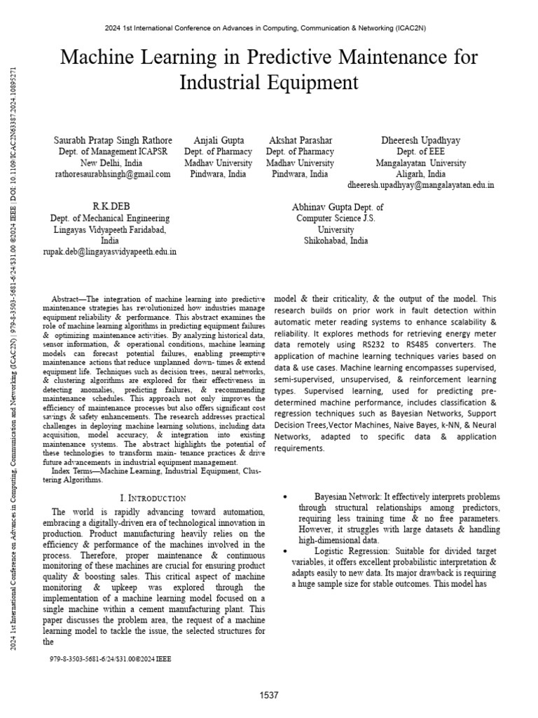 57 - Machine Learning in Predictive Maintenance For Industrial ...
