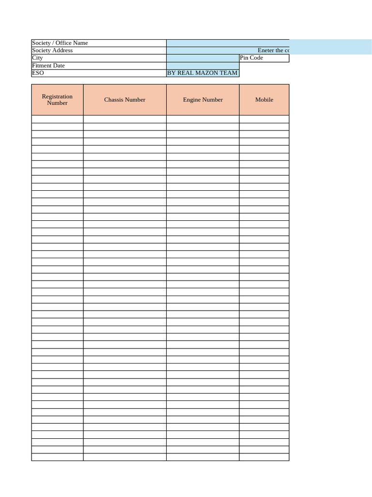 Society Fitment Template | PDF