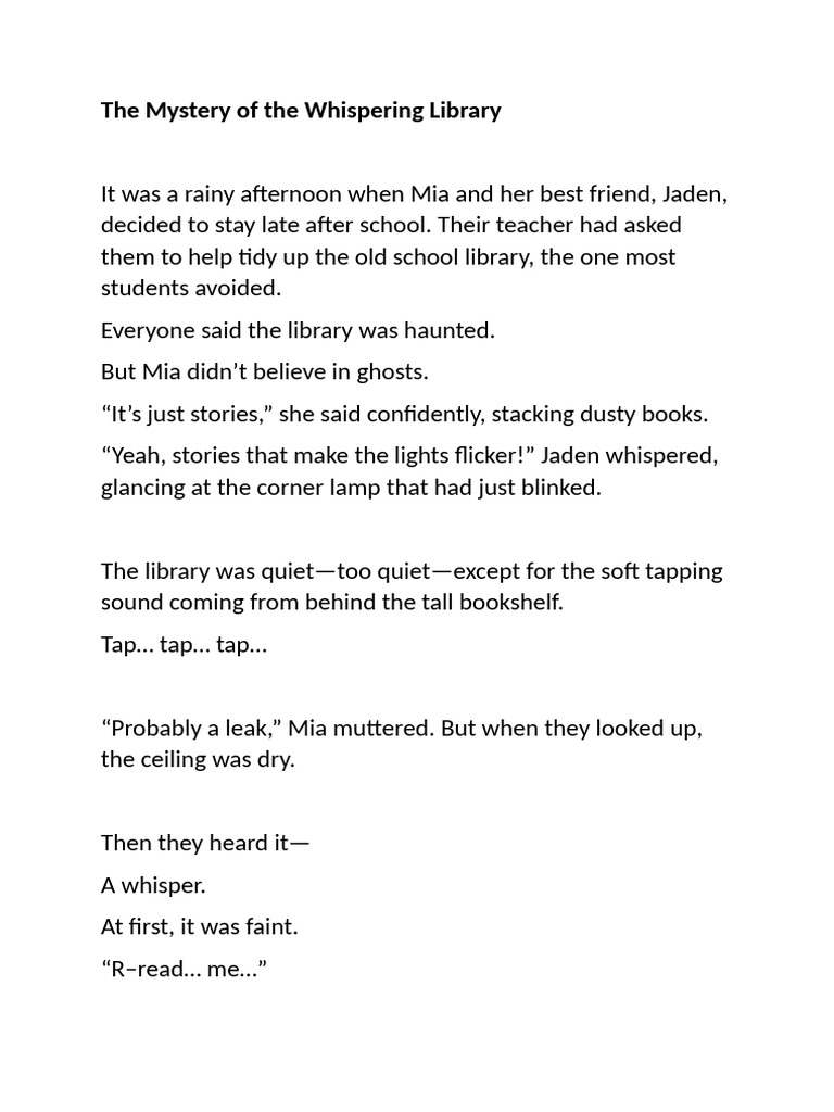The Mystery of The Whispering Library | PDF