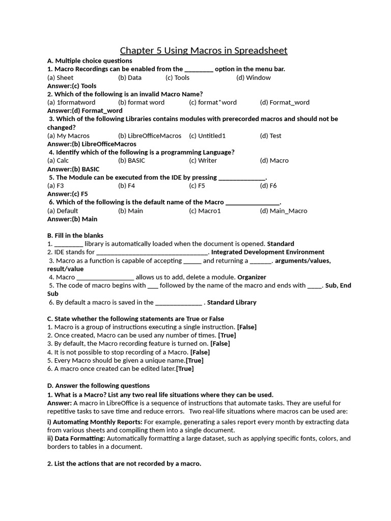 Mastering Macros in Spreadsheets | PDF | Macro (Computer Science ...