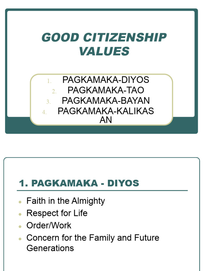 Core Values of Good Citizenship | PDF