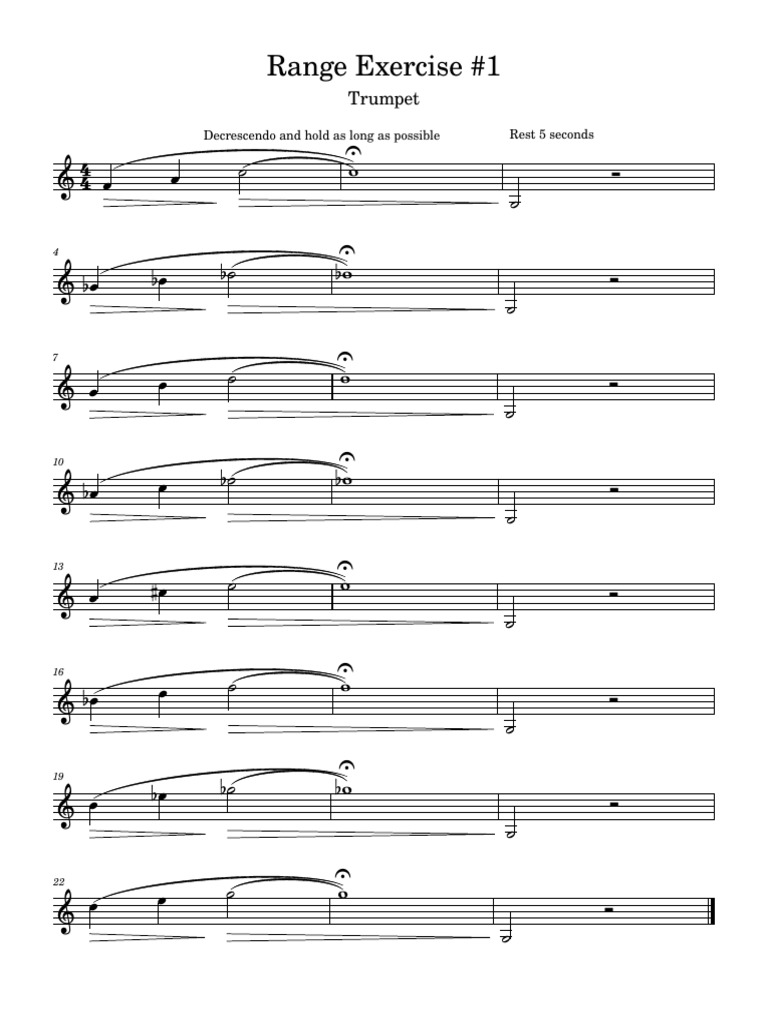 Range Exercise 1 Trumpet | PDF