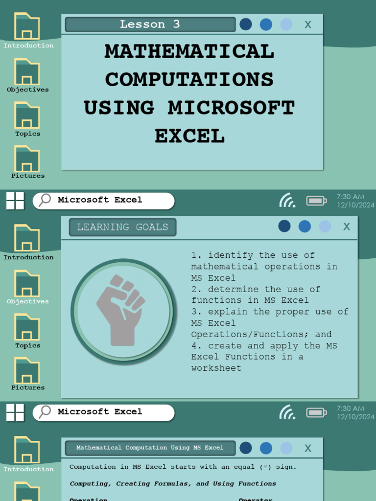 Mathematical Computations Using Microsoft Excel | PDF | Microsoft Excel ...