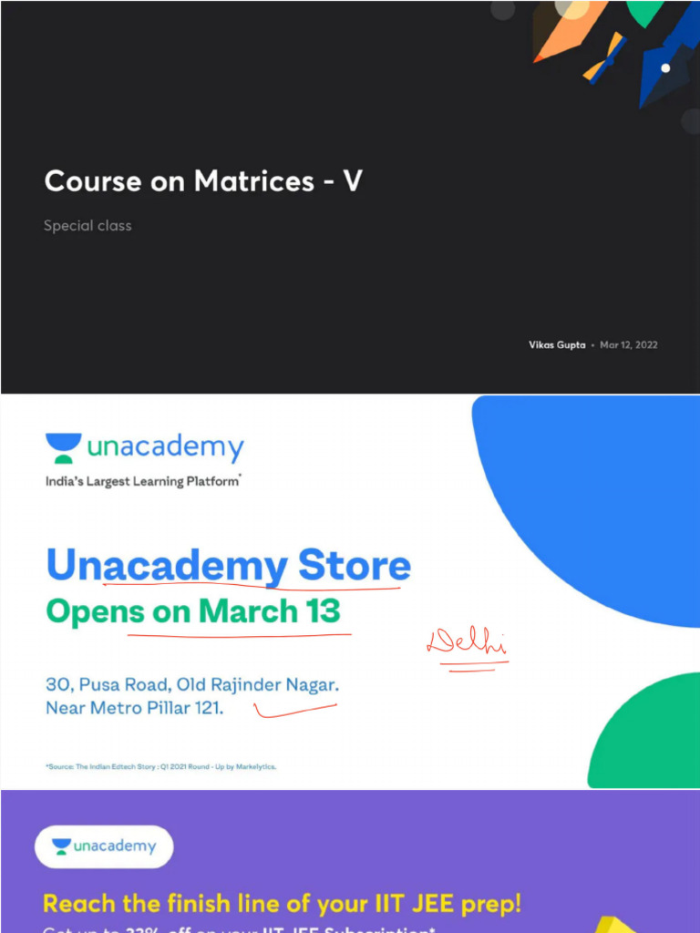 Course On Matrices V With Anno | PDF