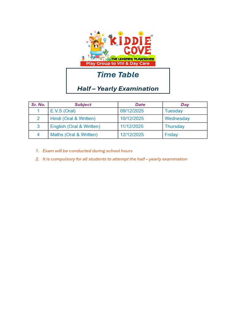 Time Table | PDF