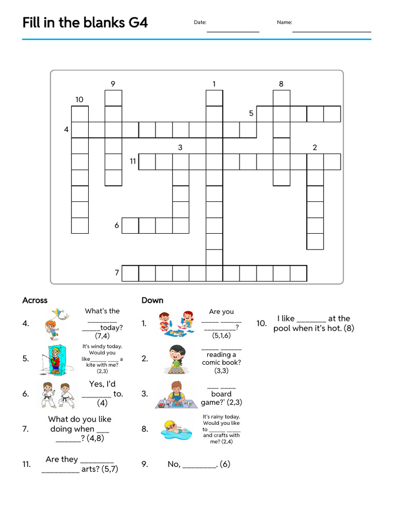 Fill in the Blanks Activity for Kids | PDF