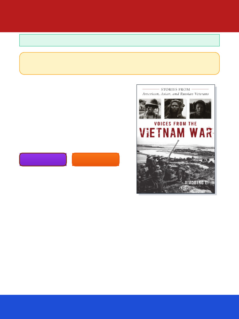 Voices From The Vietnam War Xiaobing Li Ebook Cross-Format Edition ...