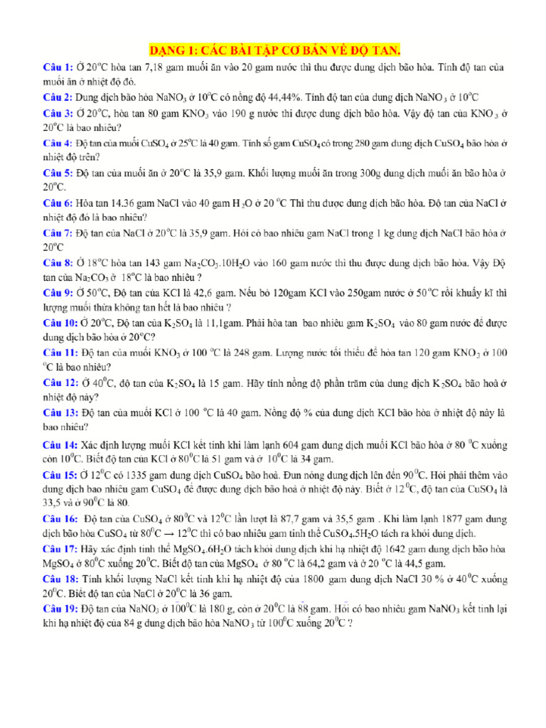 Độ tan | PDF