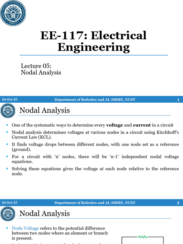 EE - Lec 05 - Nodal Analysis | PDF | Electronics | Computer Engineering