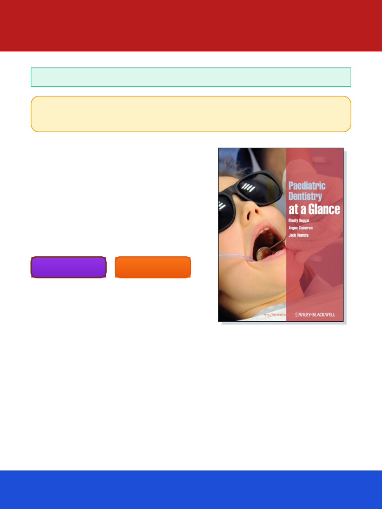 Paediatric Dentistry at a Glance 1st edition by Monty Duggal, Angus ...