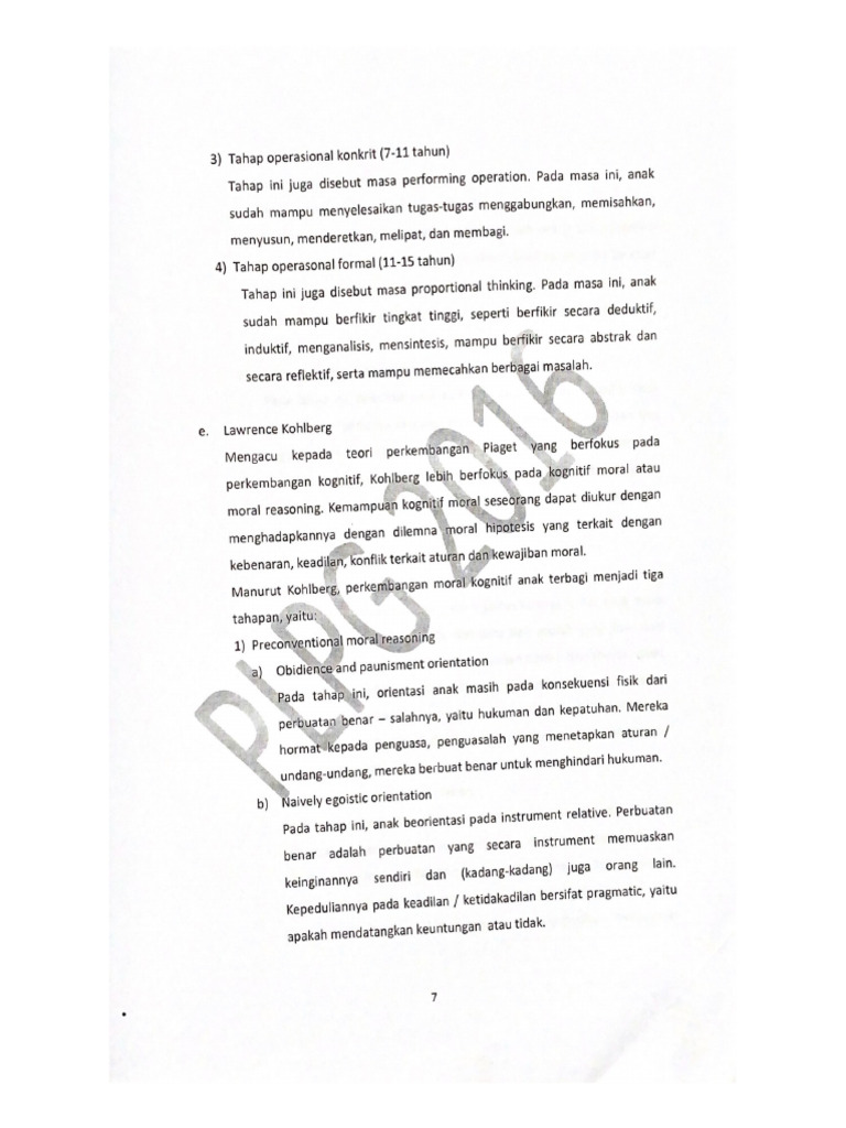 3) Tahap Operasional Konkrit (7-11 Tahun) | PDF