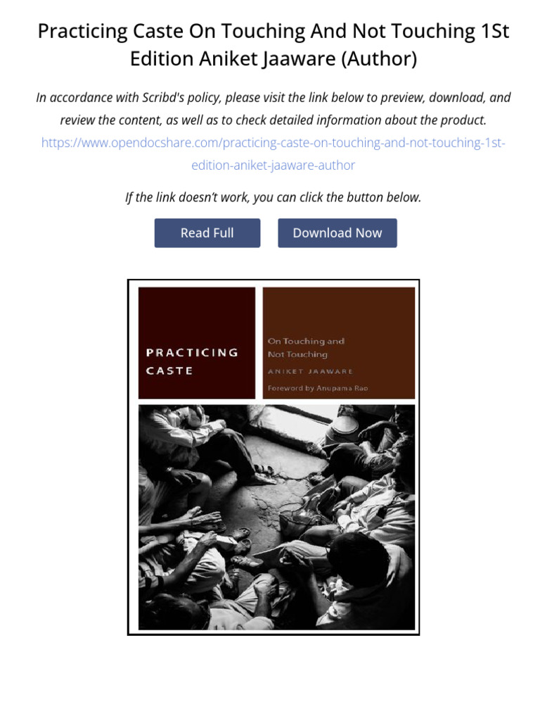 Practicing Caste On Touching and Not Touching 1st Edition Aniket Jaaware (Author) | PDF | Caste ...