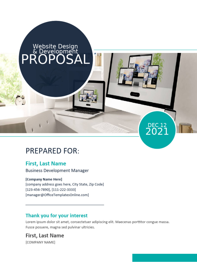 Website Design and Development Proposal Template | PDF