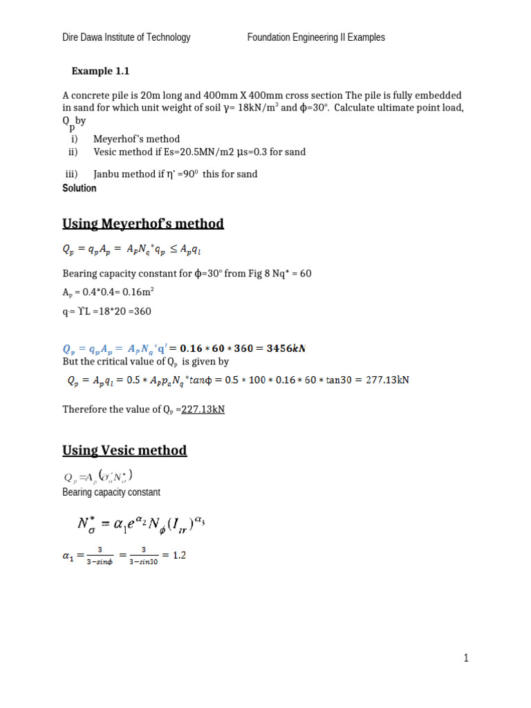 Pile Foundation Example | PDF | Civil Engineering | Continuum Mechanics