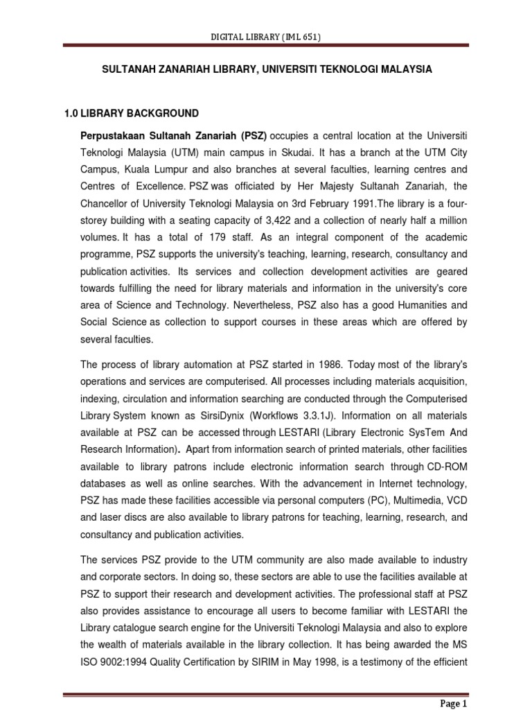 Utm & Uthm | PDF | Libraries | Digital Library