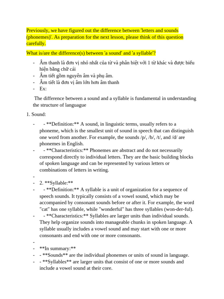 Lecture 1 | PDF | Question | Syllable