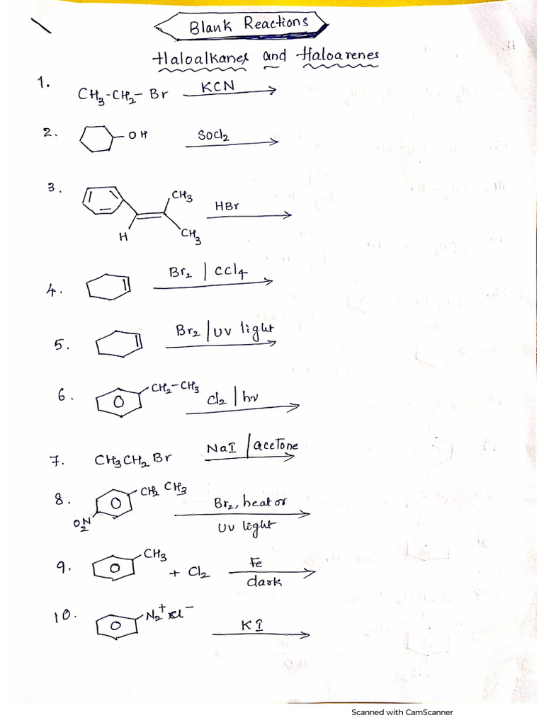 Organic Reaction Practice | PDF